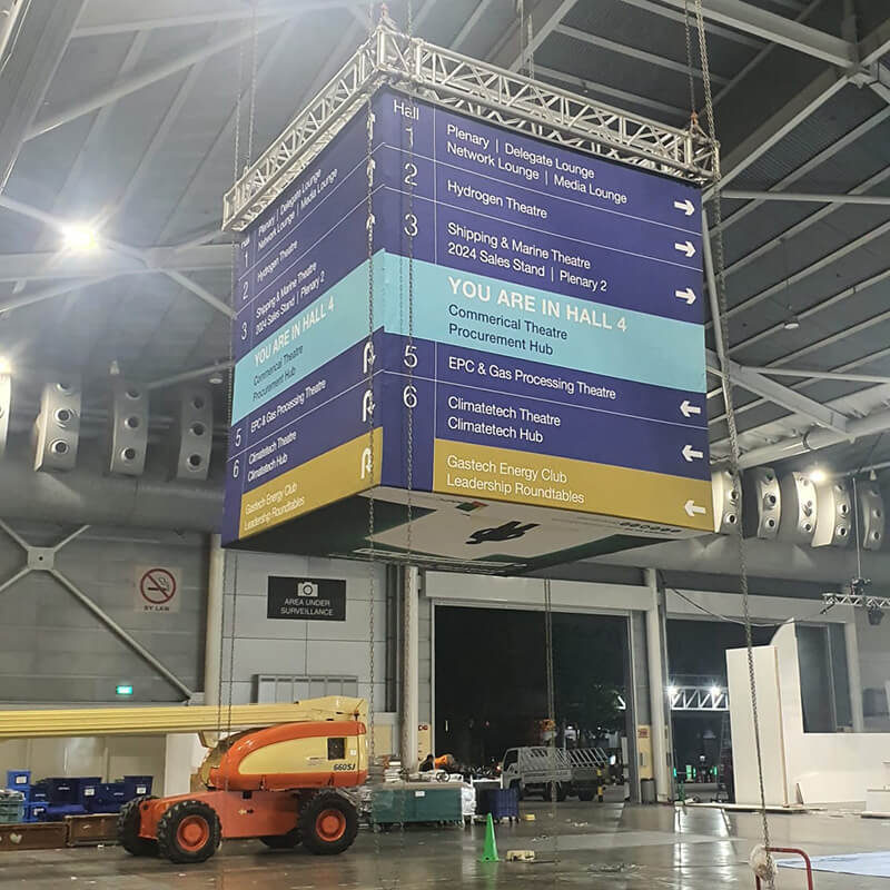 Low Price Cubic Hanging Sign, Cubic Trade Show Hanging Sign