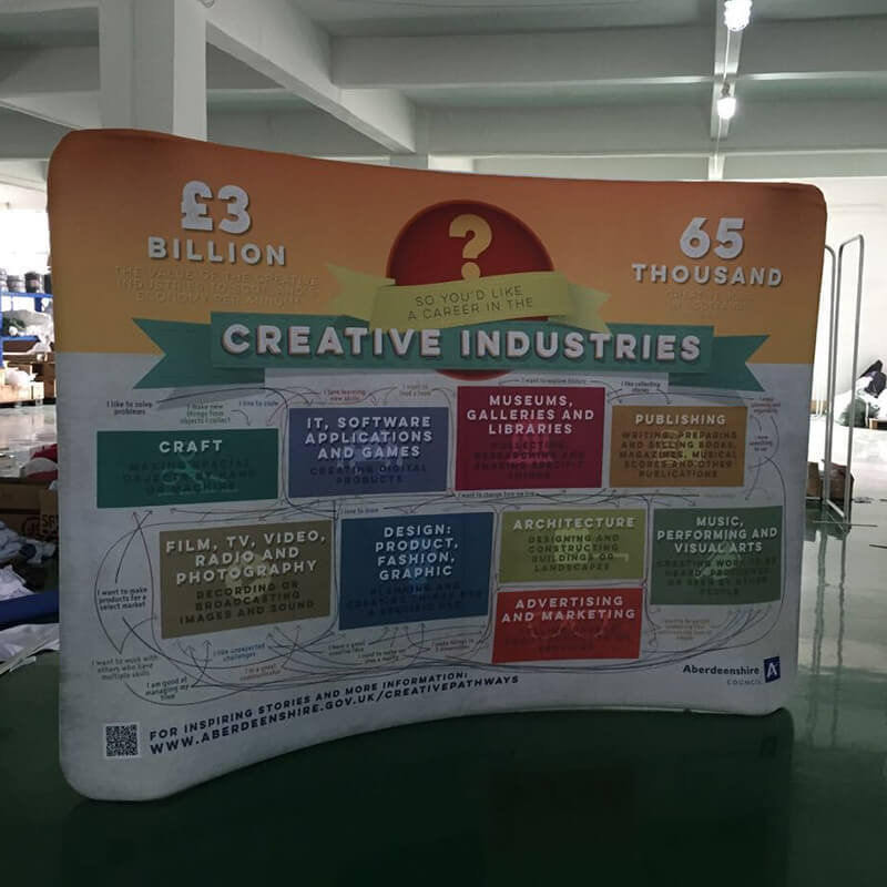 10ft Curved Tension Fabric Display - Custom Made Trade Show Booths