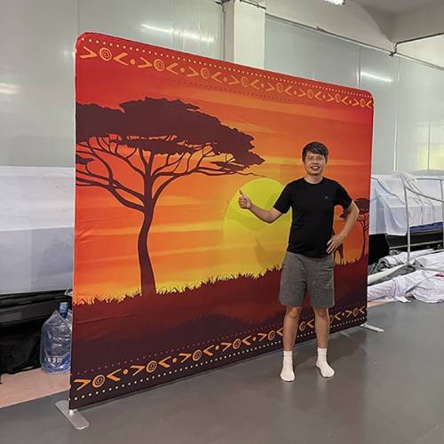 10ft Straight Tension Fabric Display - Custom Made Trade Show Booths