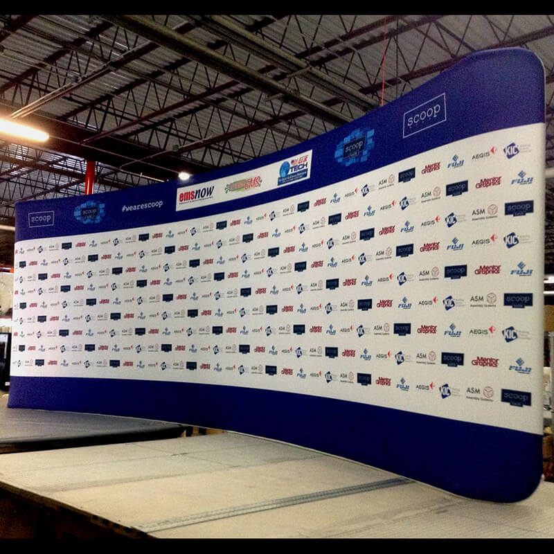 20ft Curved Tension Fabric Display Low Price Fast Delivery